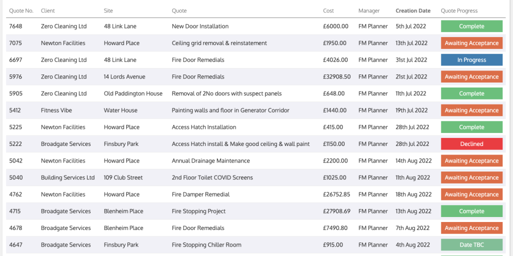 Quote Manager | Status Updates | Email Quotes from the System